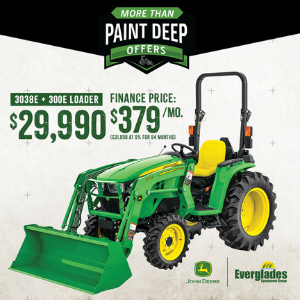John Deere 3038E Compact Utility Tractor with 300E Loader Loader For ...